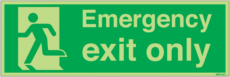 Nite-Glo Photoluminescent Emergency Exit Only Signs | Seton