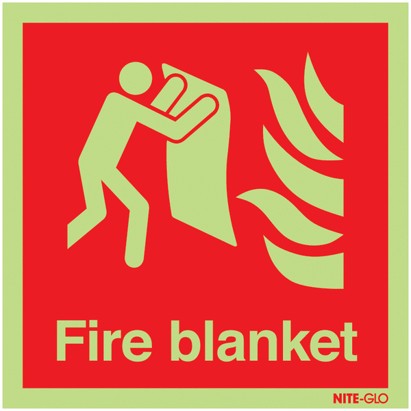 Nite-Glo Photoluminescent Fire Blanket Signs | Seton