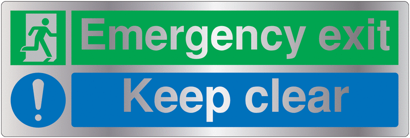 Deluxe Metal Look Signs - Emergency Exit Keep Clear | Seton