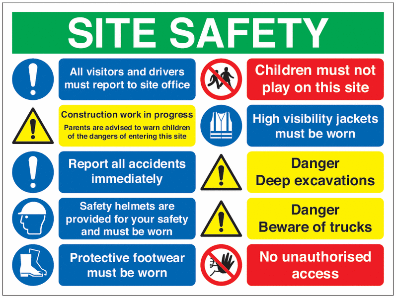 Site Safety Signs All Visitors & Drivers Must Report.. | Seton