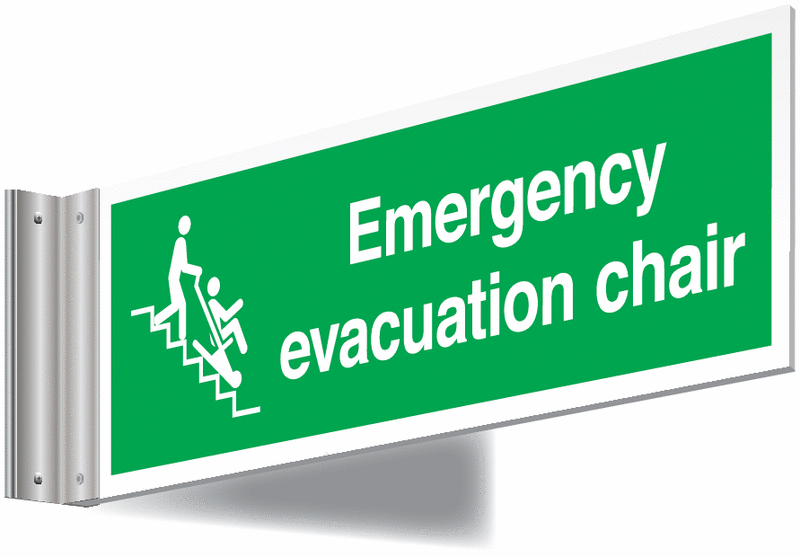 Evacuation Chair Double-Sided Corridor Sign | Seton