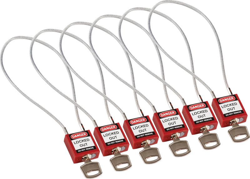 Compact Cable Padlocks 6-Pack | Seton