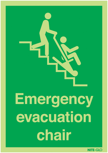 Nite-Glo Emergency Evacuation Chair Signs | Seton
