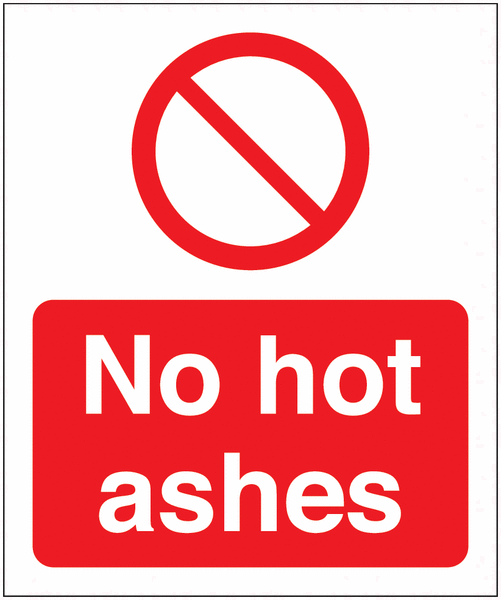 No Hot Ashes Waste Signs | Seton