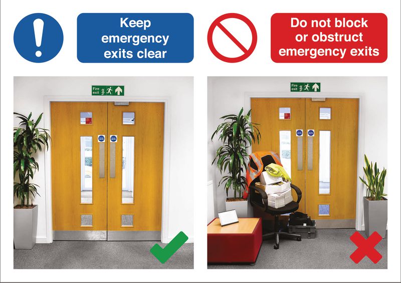 Keep Emergency Exits Clear Do & Don't Visual Signs | Seton