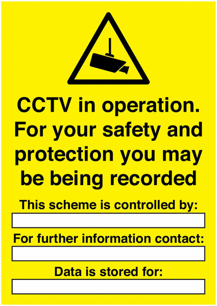 CCTV In Operation For Your Safety Write On Signs | Seton