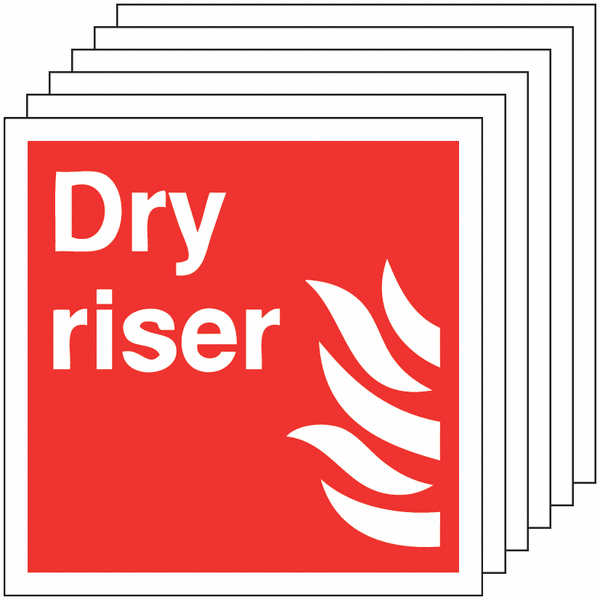 6-Pack Dry Riser Fire Signs | Seton