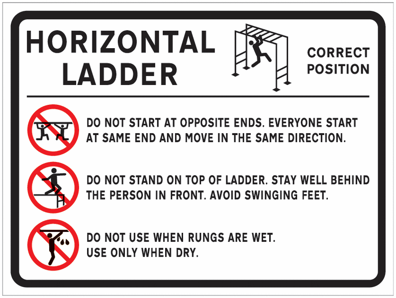 Horizontal Ladder Instructional Sign for Car Parks | Seton
