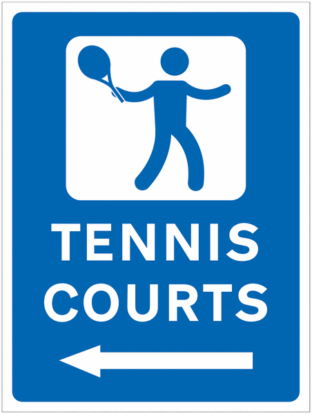 Tennis Court Arrow Left Sign | Seton