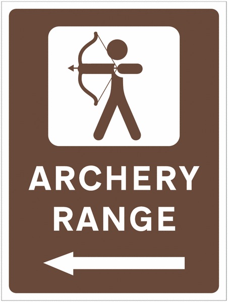 Archery Range and Left Arrow Sign | Seton