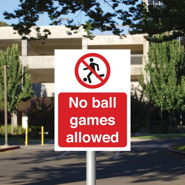 No Ball Sports Sign