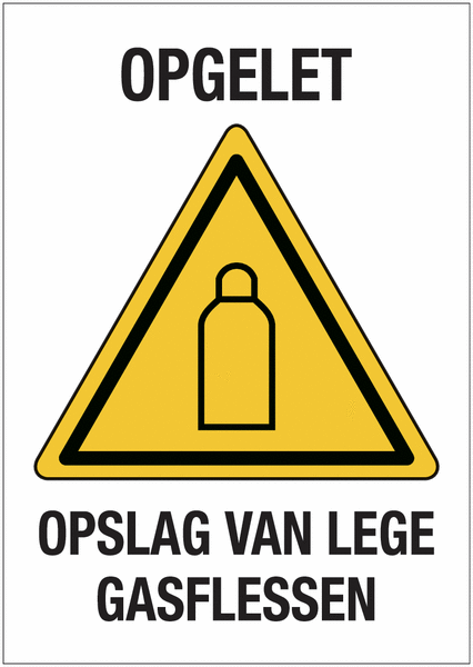 Waarschuwingsborden - Opgelet Opslag van lege gasflessen | Seton