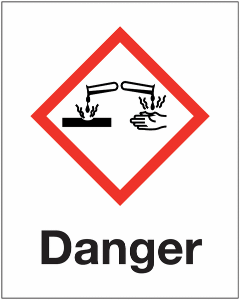 Planche étiquettes CLP Corrosif Danger | Signals