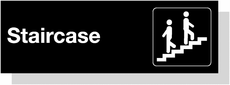 Staircase (Symbol) Laser Engraved Acrylic Sign System | Seton