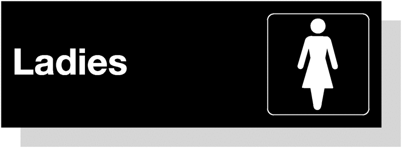 Ladies (Symbol) Laser Engraved Acrylic Sign | Seton