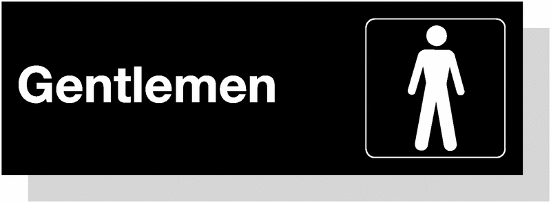 Gentlemen (Symbol) Laser Engraved Acrylic Sign | Seton