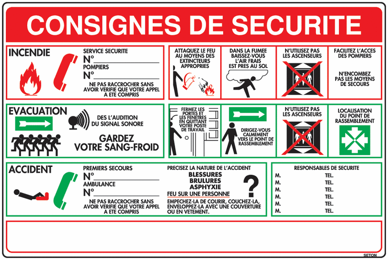 Pictogramme incendie, panneau de signalisation incendie | Seton