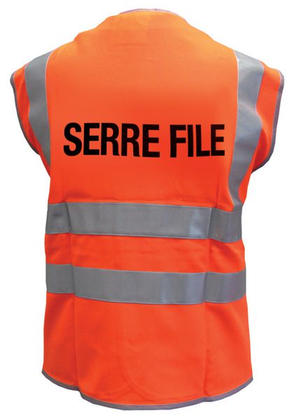 Gilets de sécurité fluo avec marquage Serre file | Seton