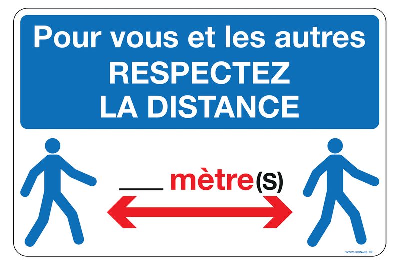Panneau PVC Respectez la distance de sécurité | Signals