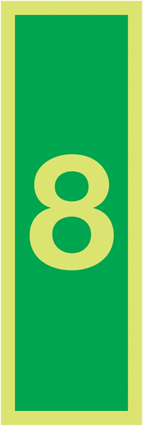 Nite-Glo Photoluminescent Number 8 Symbol Signs - Single | Seton