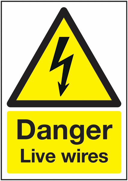 Warn Of Electrical Hazards With Danger Live Wires Sign | Seton