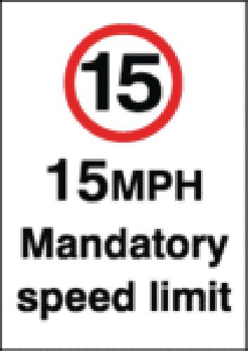 15 mph Mandatory Speed Limit Signs | Seton
