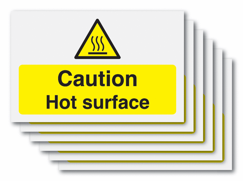 6-Pack Caution Hot Surface Signs | Seton