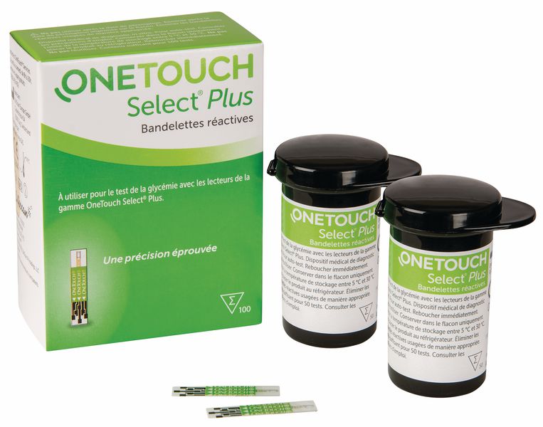 Bandelettes glycémie pour glucomètre OneTouch Select Plus | Securimed