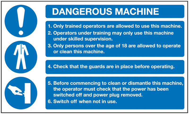 Dangerous Machine Procedure Sign | Seton