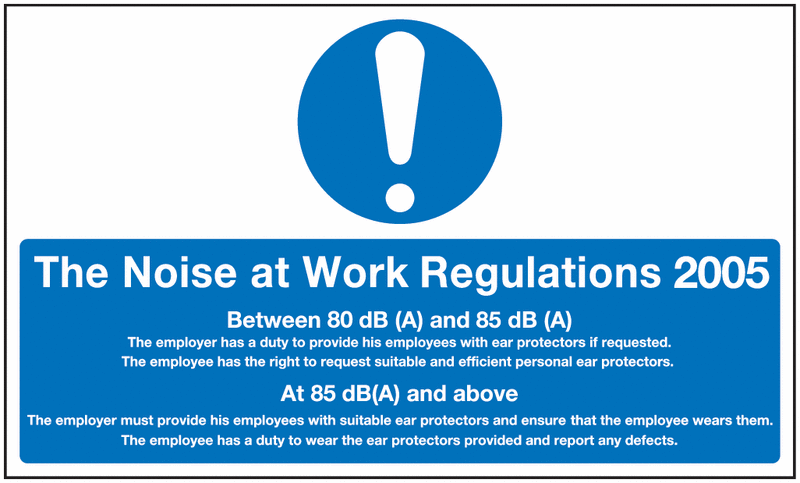The Noise At Work Regulations 2005 Detail Signs | Seton