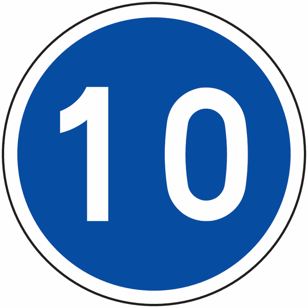 Panneau routier vitesse minimale obligatoire 10km/h B25 | Signals