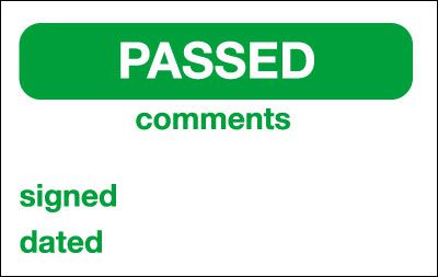 Roll of 250 - Passed/Comments Quality Control Labels | Seton