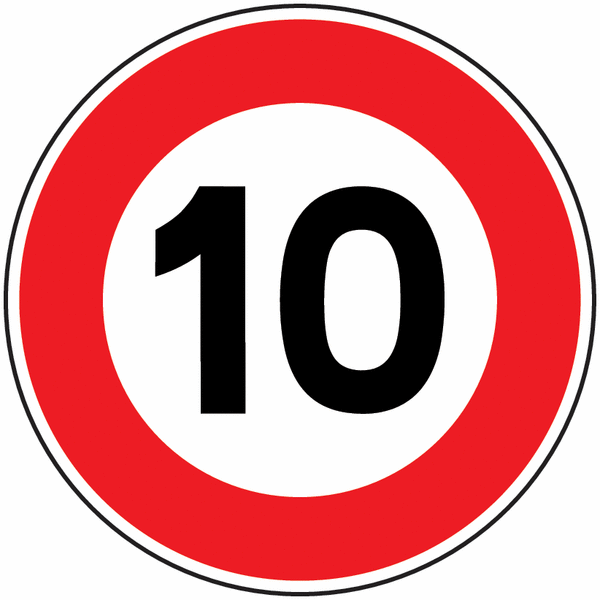 Panneau routier limitation de vitesse 10km/h B14 | Signals