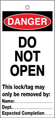 Lockout Safety Tags - Do Not Open | Seton