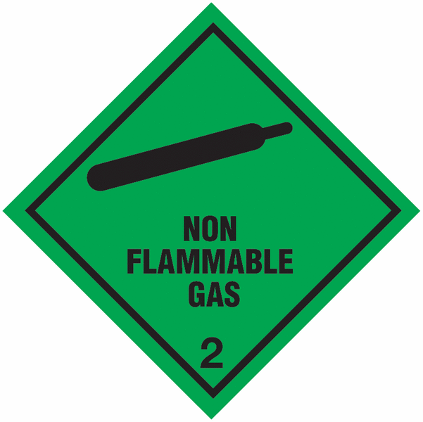 Non-Flammable Gas 2 Text/Symbol Hazard Diamond Placards | Seton