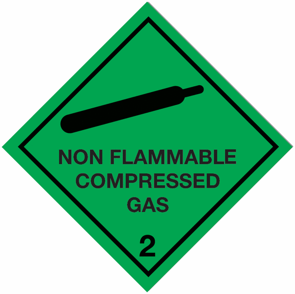 Non Flammable Compressed Gas/2 Hazard Warning Diamond | Seton