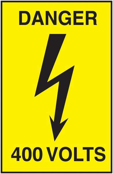 Danger 400 Volts Self-Adhesive Safety Labels - 5-Pack | Seton