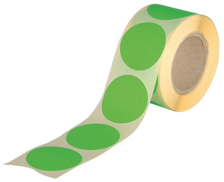 Ronde, gekleurde stickers voor magazijn | Seton