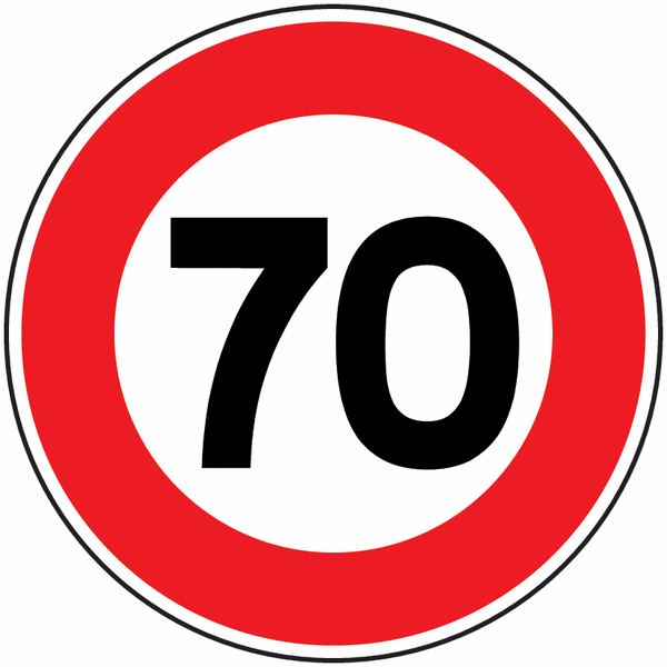 Panneau routier limitation de vitesse 70km/h B14 | Signals