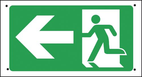 Fire Exit (Arrow Left) - Vandal-Resistant Sign | Seton