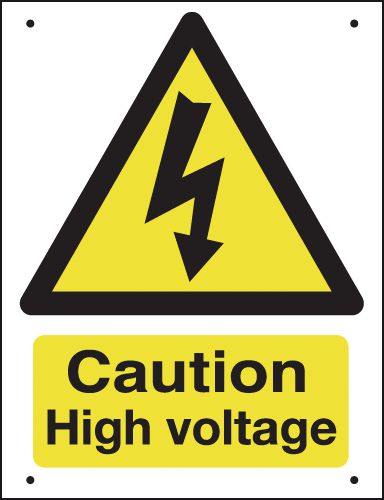 Caution High Voltage - Vandal-Resistant Sign | Seton