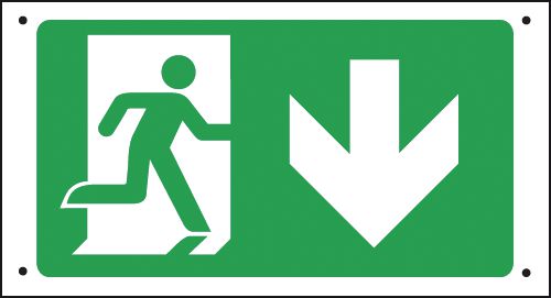 Running Man & Arrow Down - Vandal-Resistant Sign | Seton