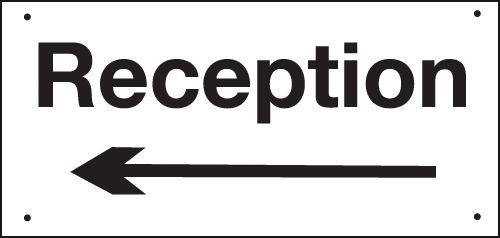 Reception (Arrow Left) Vandal-Resistant Sign | Seton
