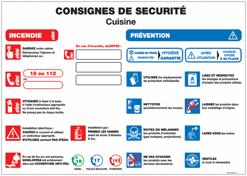 Consignes de sécurité pour "Cuisine" | Signals