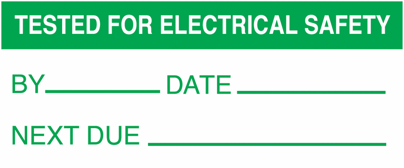 Tested For Electrical Safety By/Date Write-On Labels | Seton