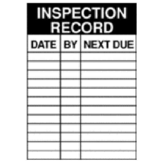 Inspection Record/Date/By/Next Due Service Labels | Seton