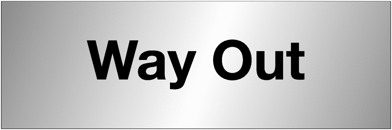 Way Out Aluminium Door Single Signs 38 x 100 mm | Seton