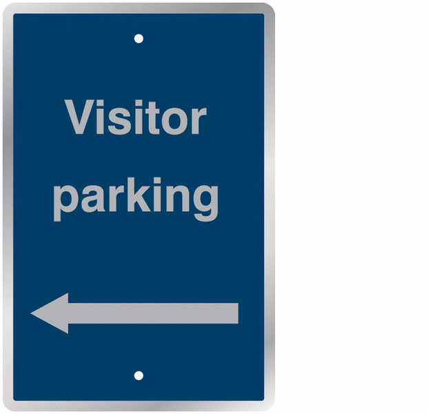 Visitor Parking Left Arrow Post Mountable Traffic Signs | Seton