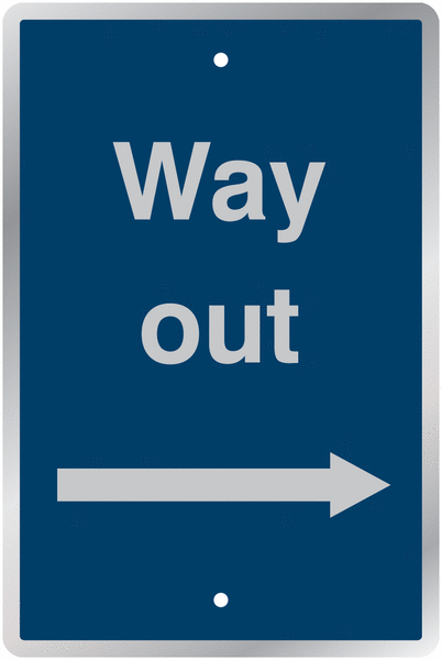 Way Out (Right Arrow) - Post Mountable Traffic Signs | Seton