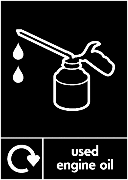 Used Engine Oil - WRAP Automotive Waste Recycling Signs | Seton